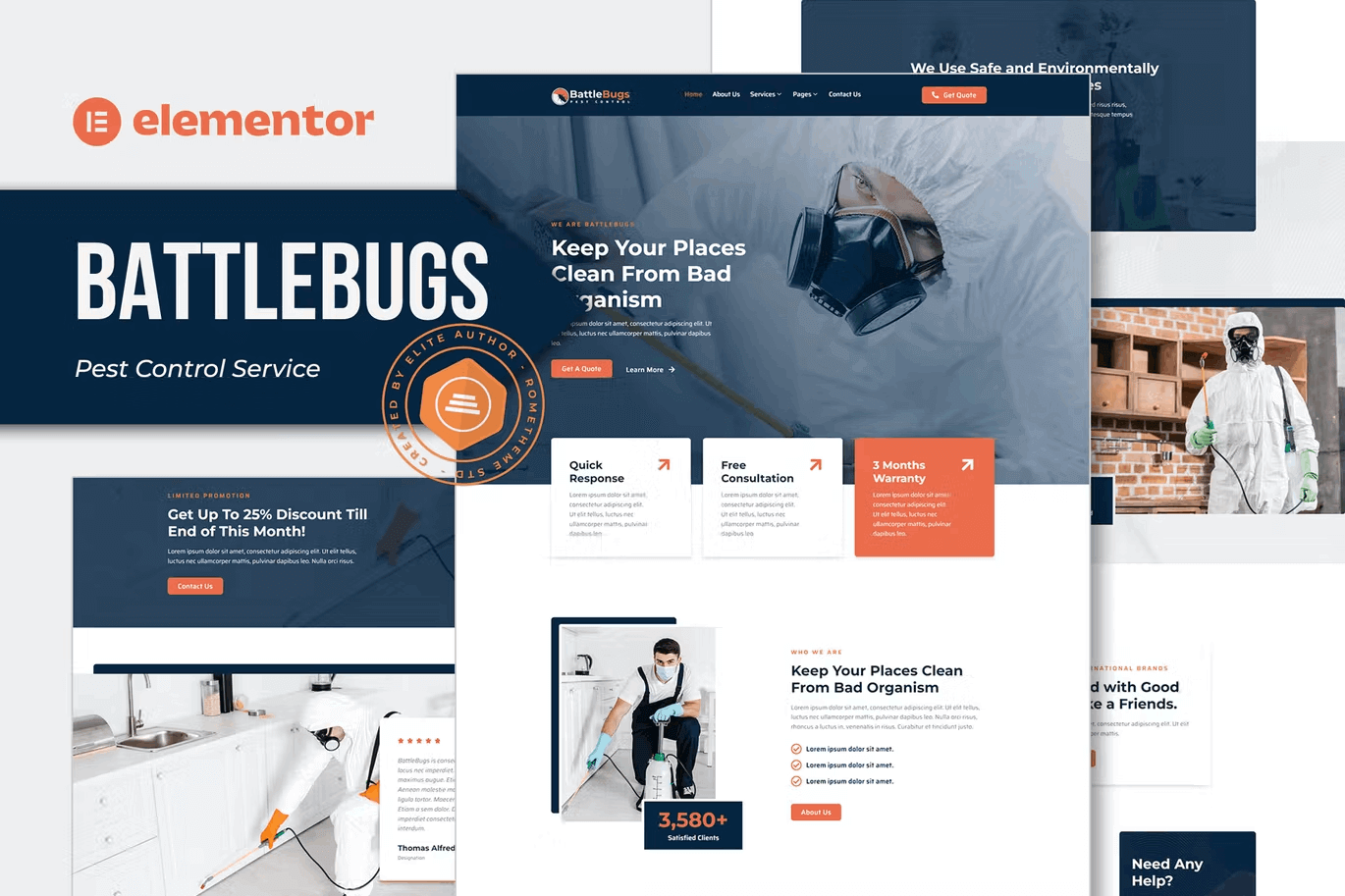 BattleBugs – Pest Control Service Elementor Template Kit | WP NOVA