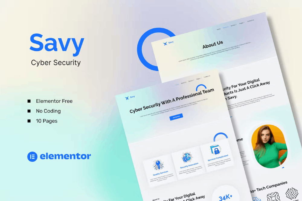 Savy – Cyber Security Elementor Template Kit | WP NOVA