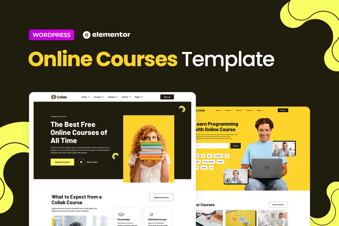 Collab – Online Courses Elementor Template Kit | WP NOVA